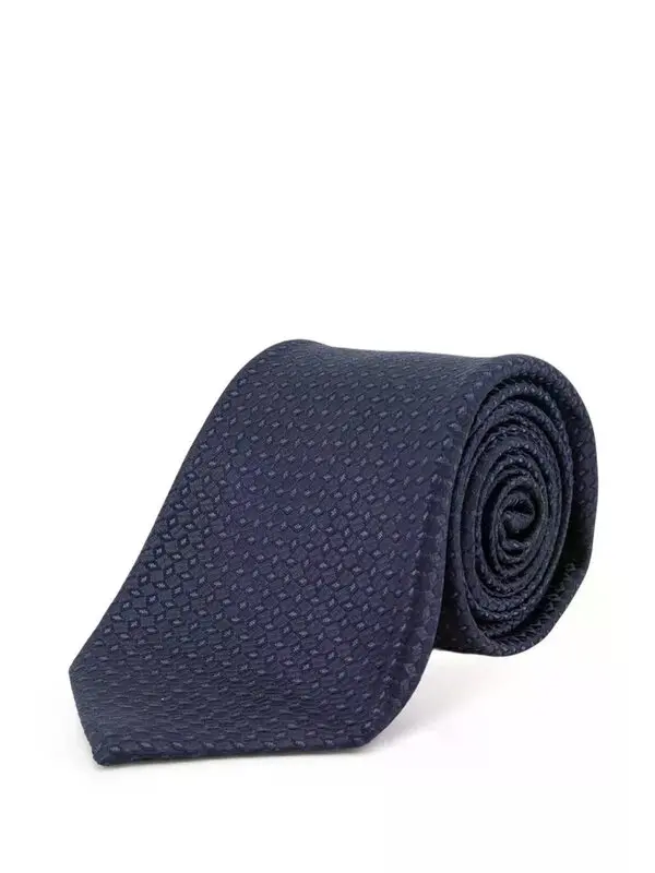 Kiton Patterned Neck Tie - Blue