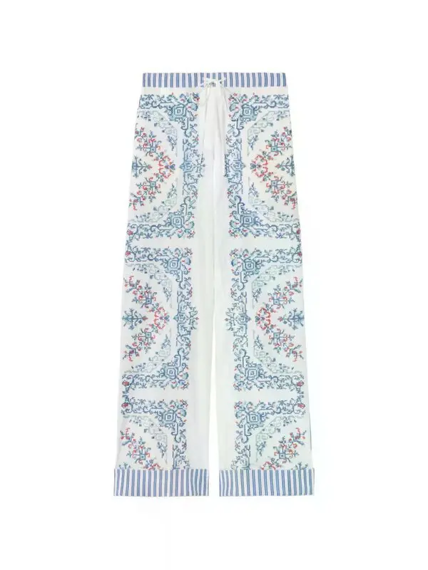 Claudie Pierlot Embroidered Palazzo Pants - White