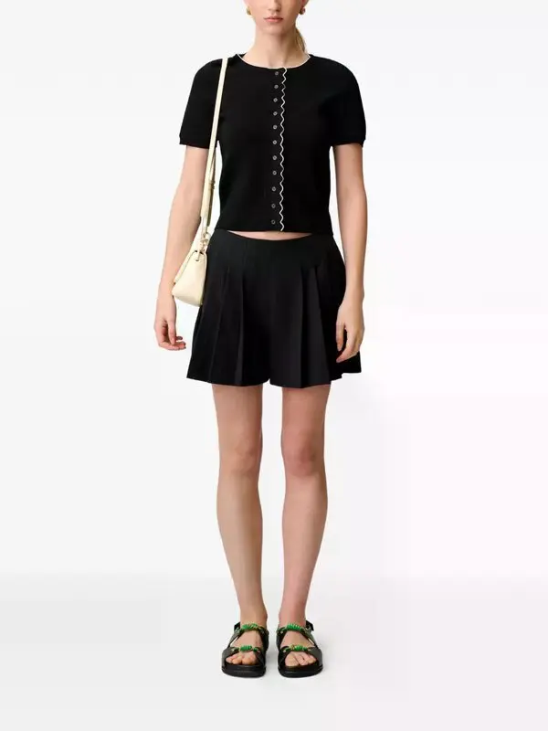 Claudie Pierlot Buttoned Wavy-trim Cardigan