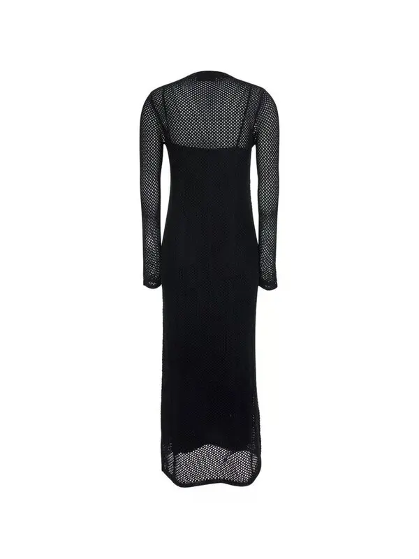 JUCCA Mesh-overlay Midi Dress