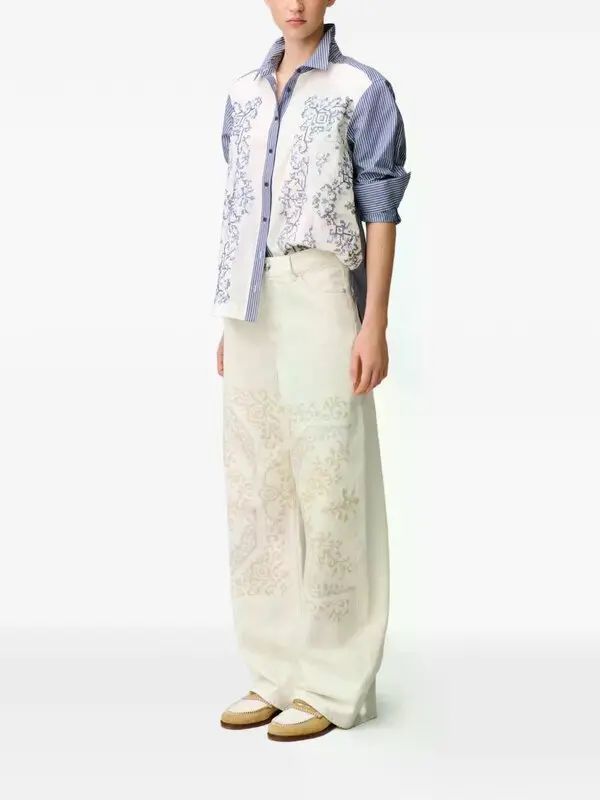 Claudie Pierlot Embroidered Wide-leg Jeans