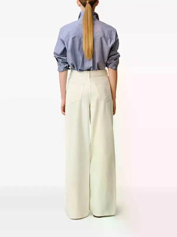 Claudie Pierlot Embroidered Wide-leg Jeans