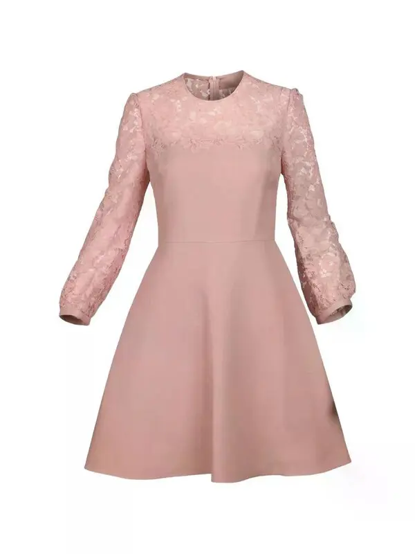 Valentino Garavani Lace-sleeve Mini Dress - Pink