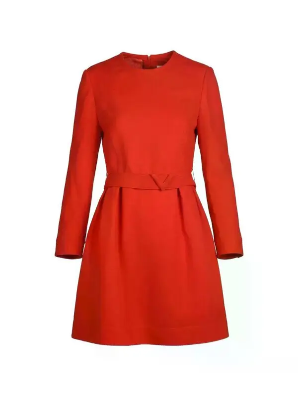 Valentino Garavani Belted Long-sleeve Mini Dress - Red