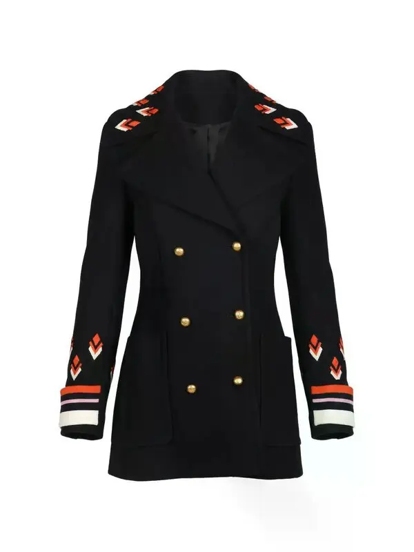 Valentino Garavani Embellished Double-breasted Coat - Black