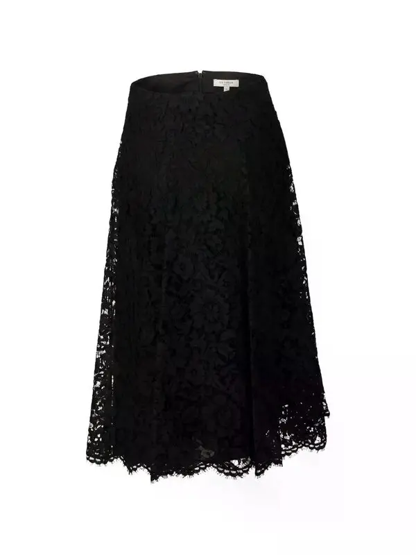 Valentino Garavani Floral Lace Midi Skirt - Black