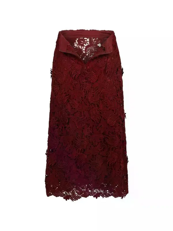 Valentino Garavani Floral-lace Midi Skirt