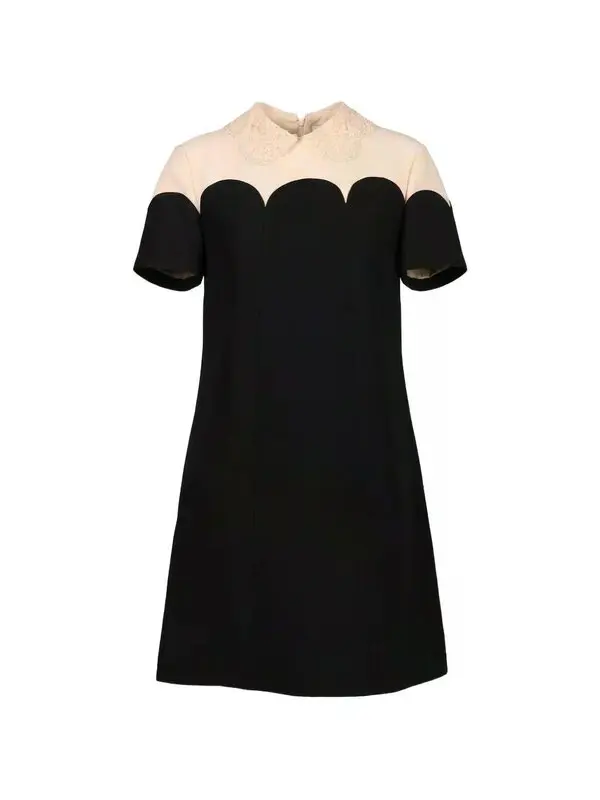 Valentino Garavani Lace-collar Mini Dress - Black