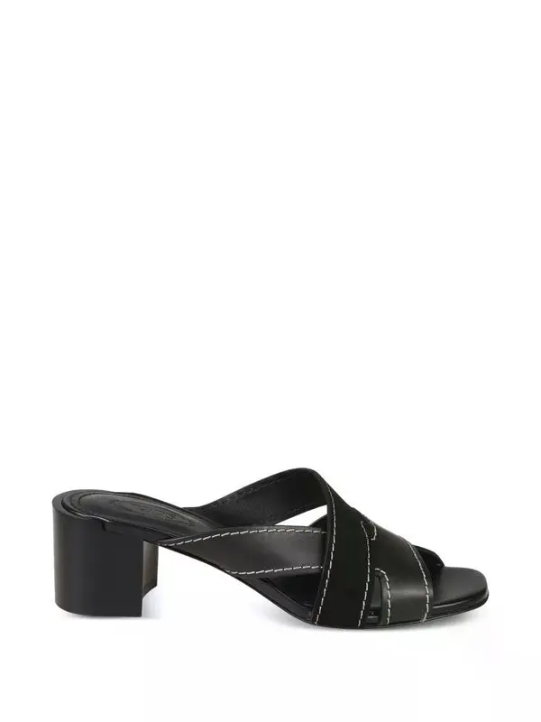 TOD'S Crossover Stitch Sandals - Black