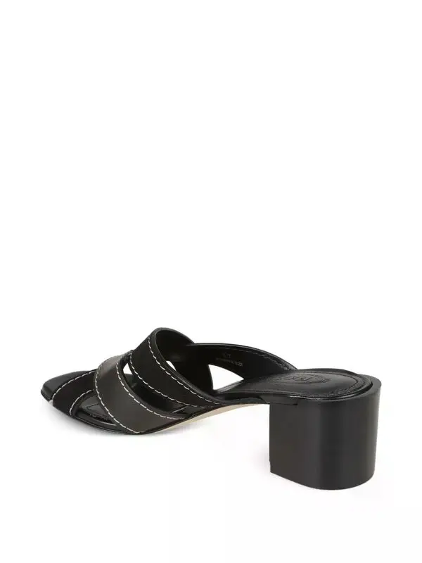 TOD'S Crossover Stitch Sandals - Black