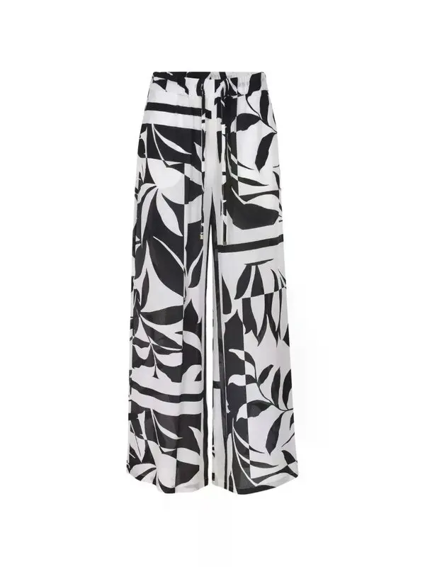 Max Mara Floral-print Palazzo Pants - White