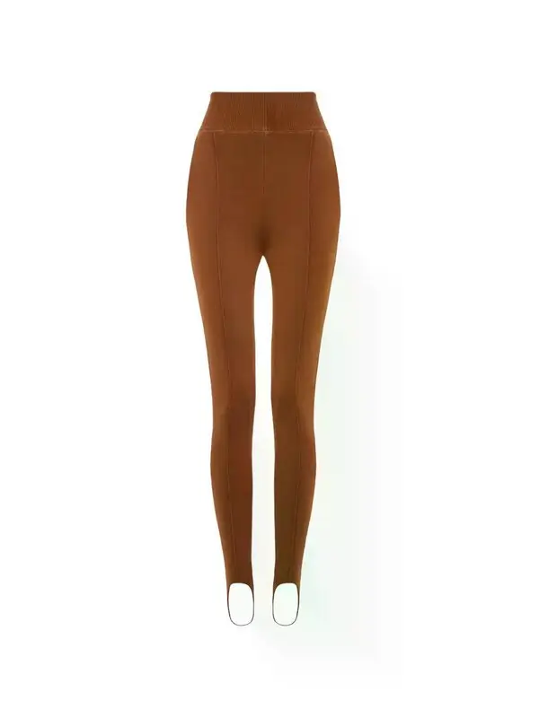 Chloé Jacquard Stirrup Trousers - Brown