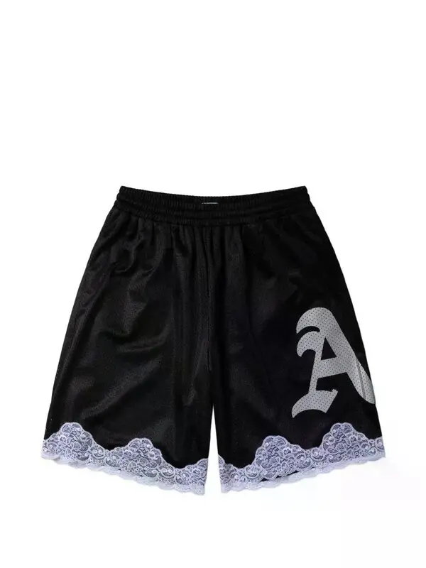 Aries Lace-trim Airtex Shorts