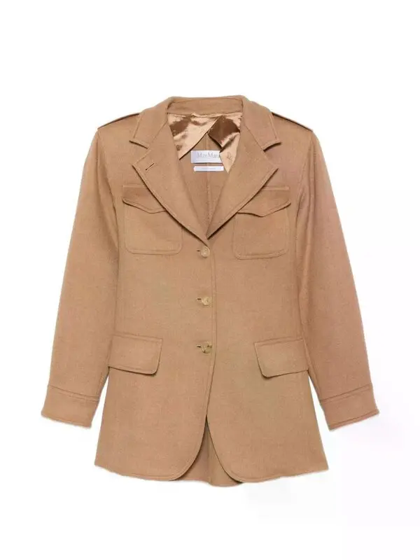 Max Mara Button-fastening Jacket With Flap Pockets - Neutrals