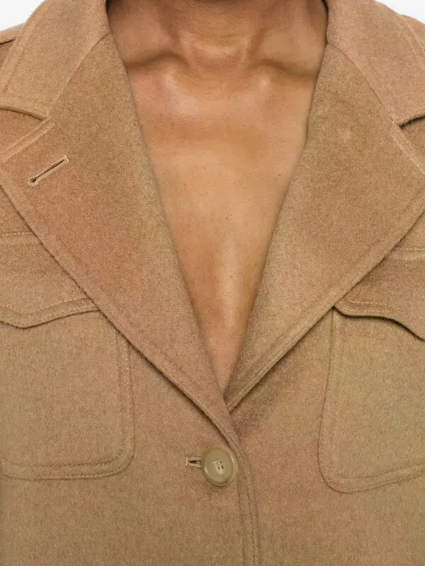 Max Mara Button-fastening Jacket With Flap Pockets