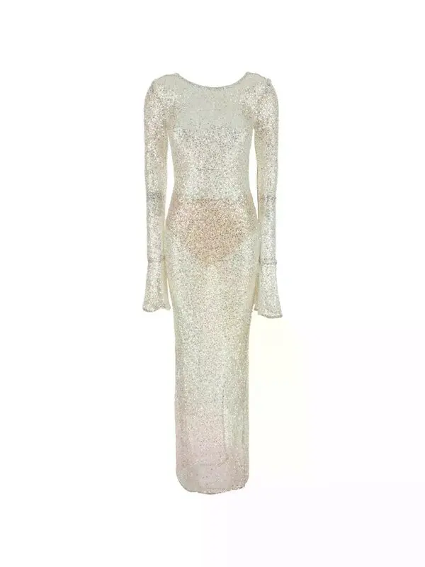 TWENTY FOURHAITCH Algedi Sequin-embellished Dress - Silver