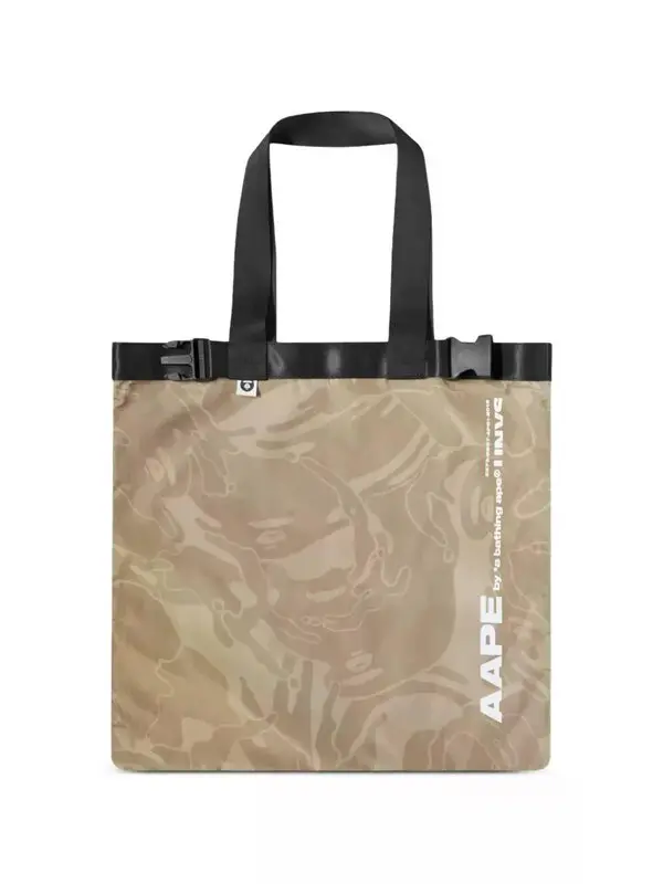 A BATHING APE Camouflage Pattern Tote Bag - Neutrals