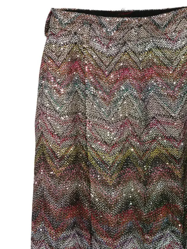 Missoni Chevron-pattern Straight Trousers - Silver