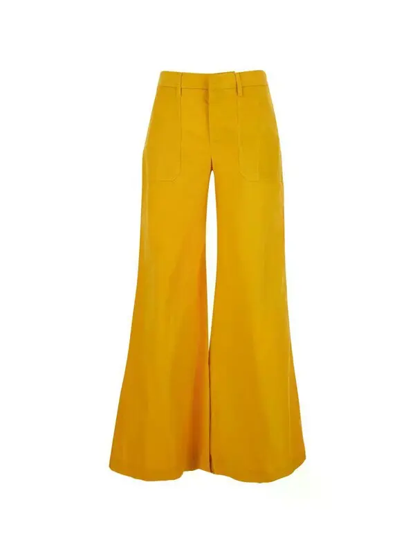 MERCI Side-pockets Palazzo Pants - Yellow