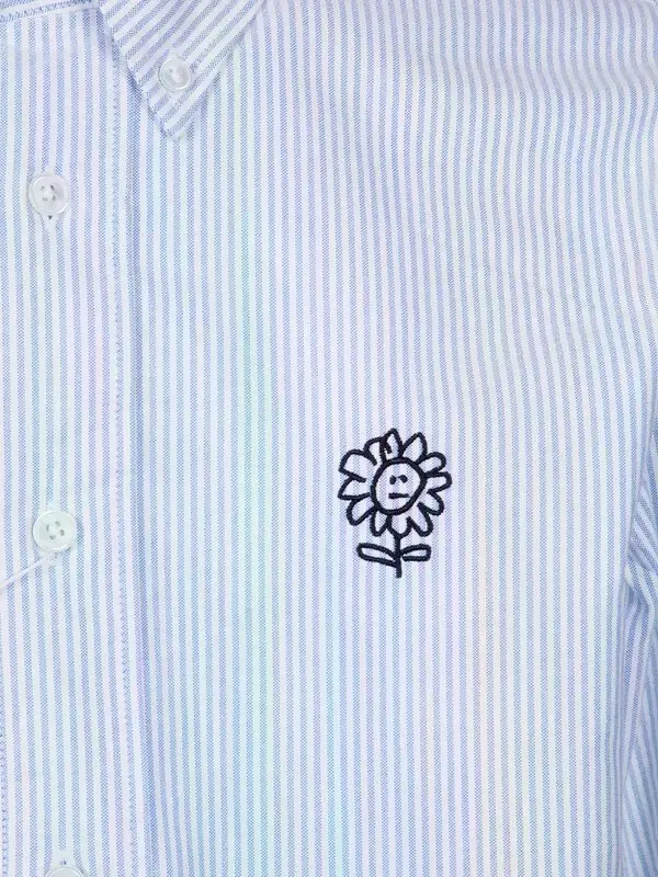SUNFLOWER Logo-detail Striped Shirt - Blue