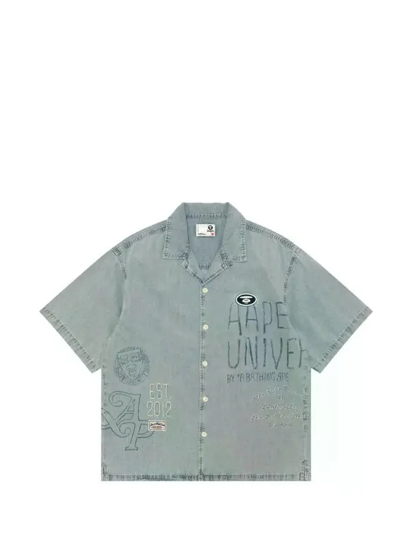 AAPE BY *A BATHING APE Embroidered Shirt - Blue