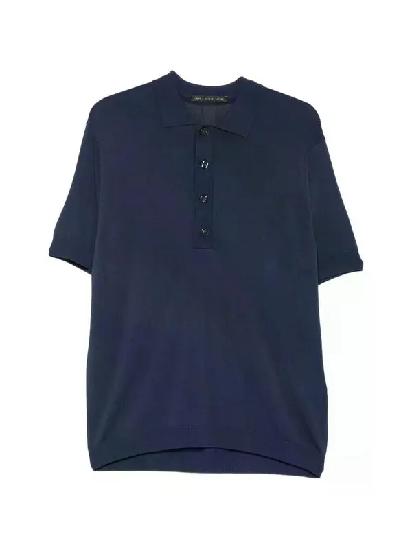 LOW BRAND Buttoned Polo - Blue