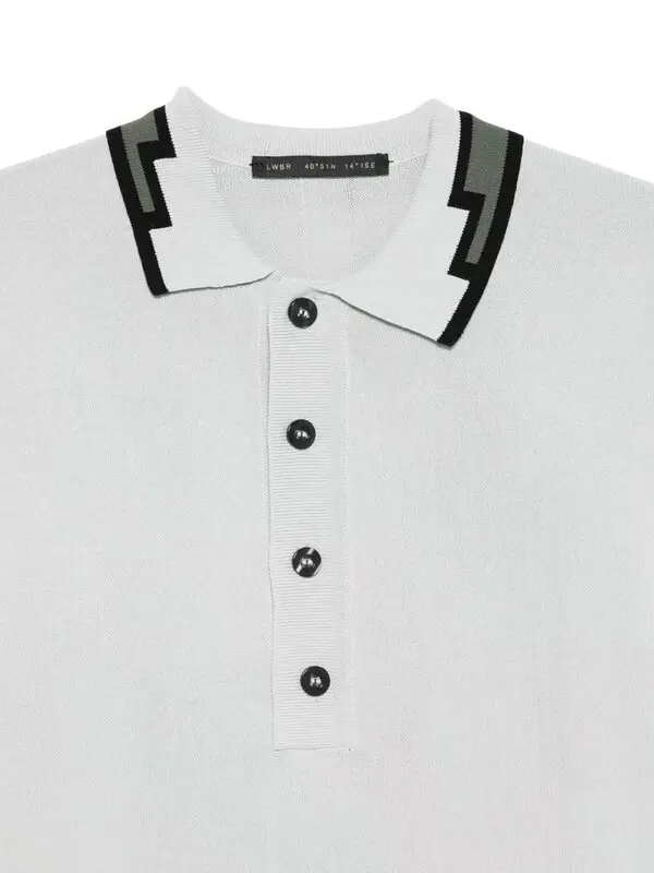 LOW BRAND Zigzag Collar Polo Shirt - Grey