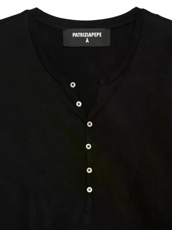 Patrizia Pepe Buttoned T-shirt - Black