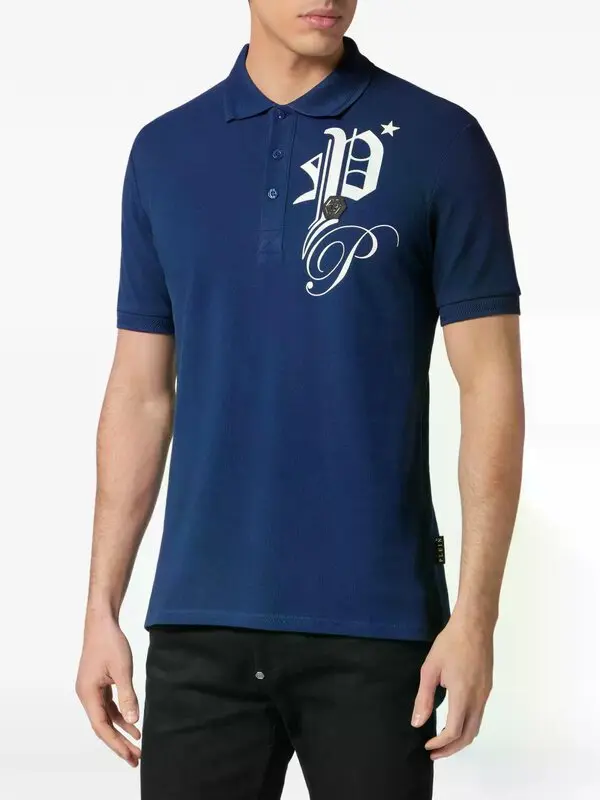 Philipp Plein Logo-detail Polo Shirt - Blue