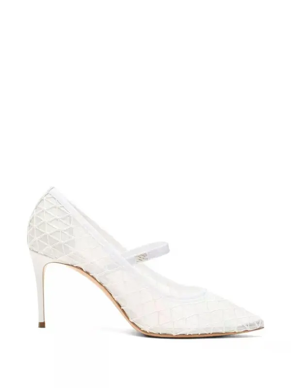 Casadei Julia Mesh Heeled Pumps - White