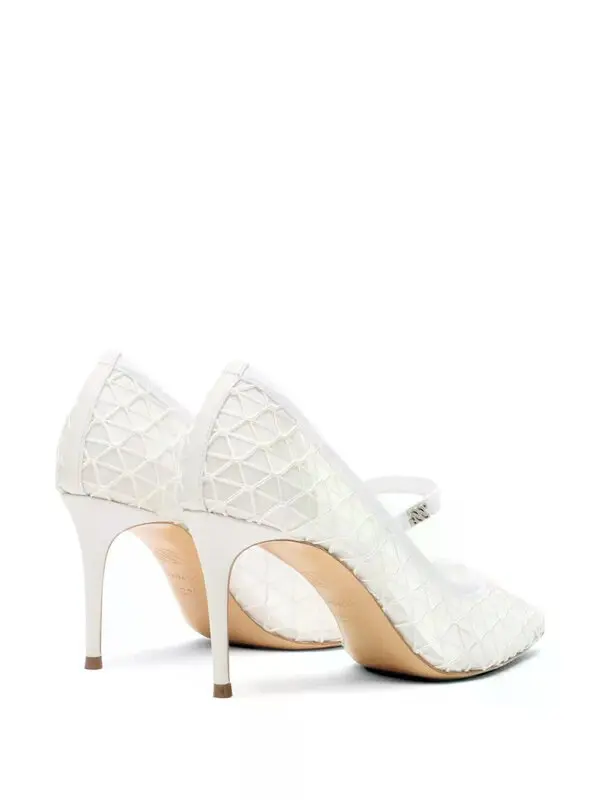 Casadei Julia Mesh Heeled Pumps - White