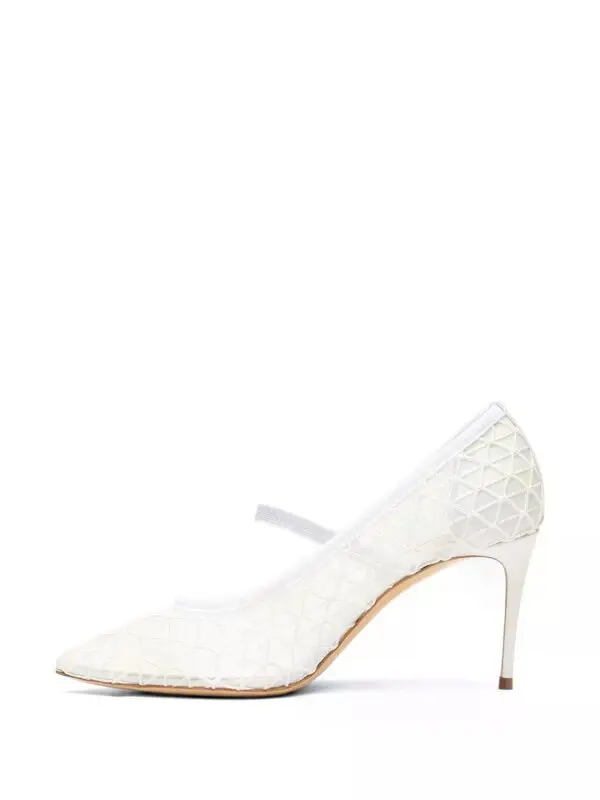 Casadei Julia Mesh Heeled Pumps - White