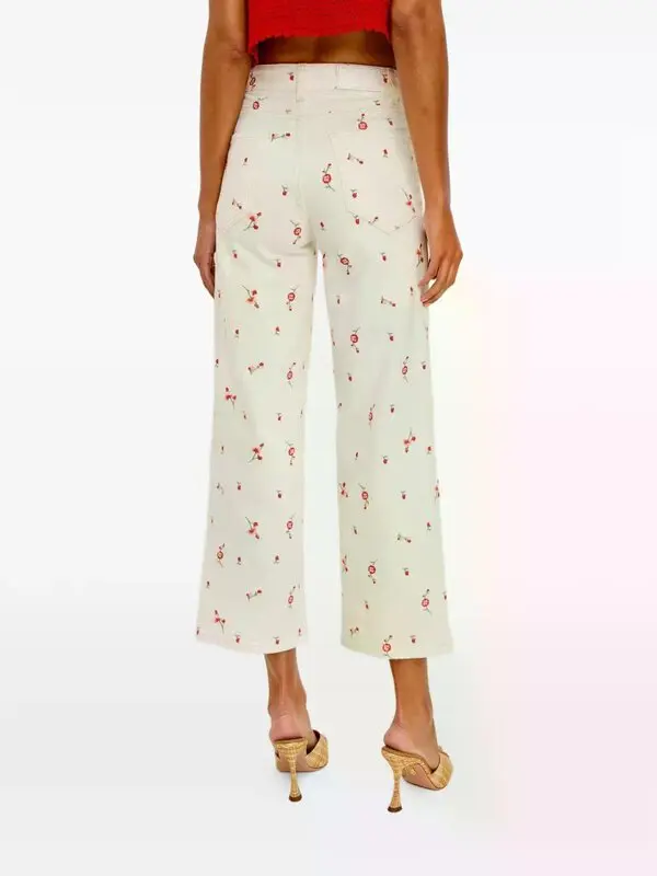 Rails Floral-print Cropped Trousers - Neutrals