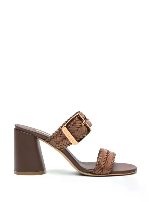 Casadei Kenya Buckle-embellished Woven Sandals - Brown