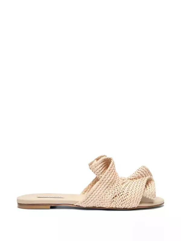Casadei Hanoi Woven Folded Sandals - Neutrals