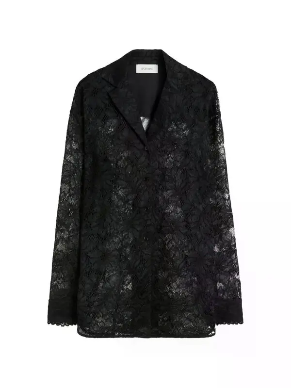 Sportmax Floral Lace Shirt - Black