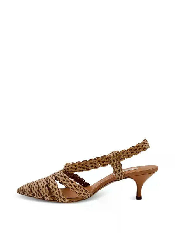 Casadei Julia Avenida Woven Slingback Sandals