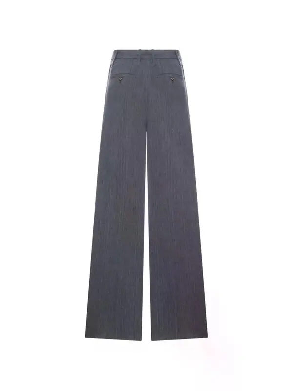 LARDINI Pinstripe Belt Trousers