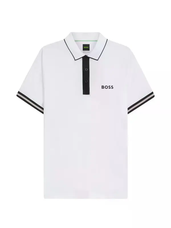 BOSS Contrast-trim Polo Shirt - White