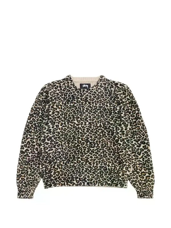 StÜssy Leopard Crewneck T-shirt
