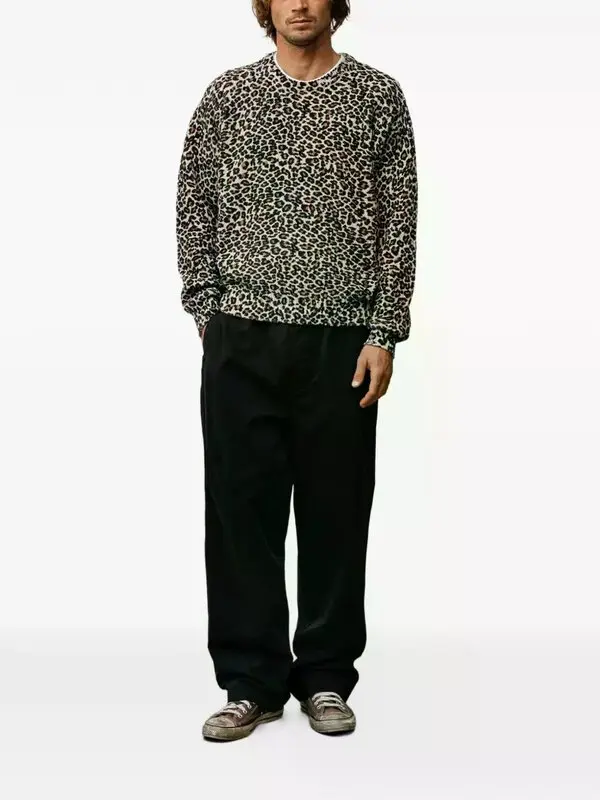 StÜssy Leopard Crewneck T-shirt