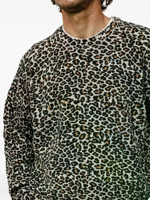 StÜssy Leopard Crewneck T-shirt