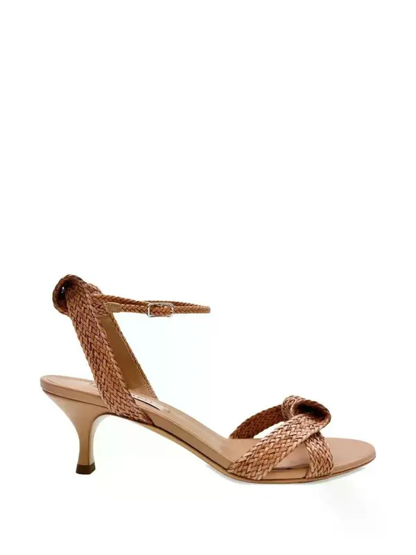 Casadei Julia Mariposa Knotted Woven Sandals - Neutrals