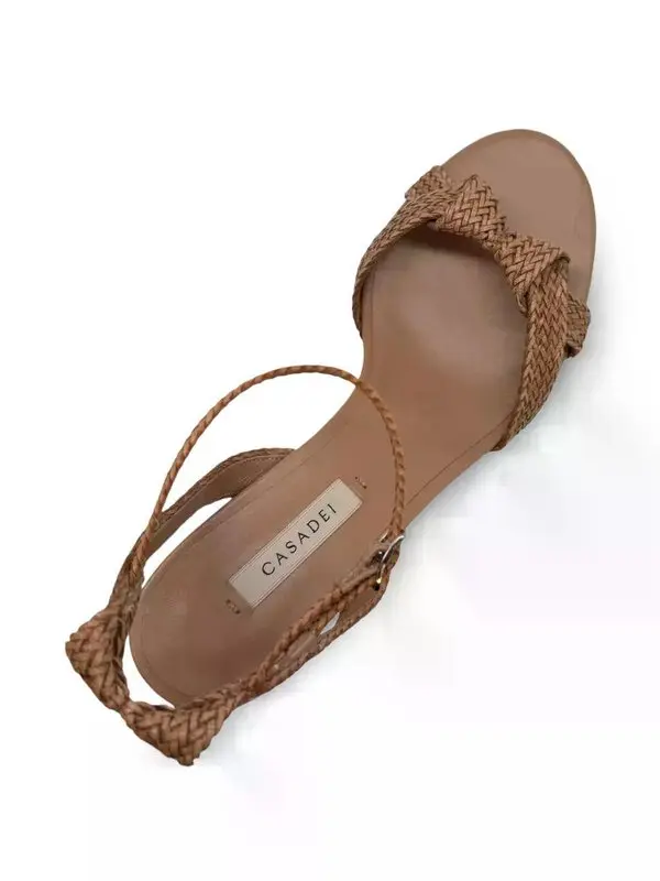 Casadei Julia Mariposa Knotted Woven Sandals