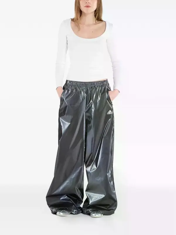 Adidas Logo Wide-leg Tracksuit Bottoms - Grey