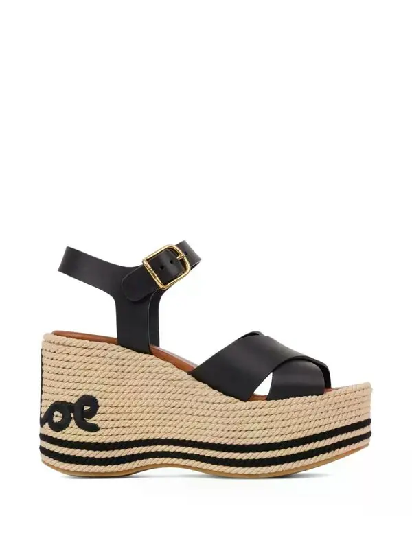 Chloé Criss-cross Platform Espadrilles - Black