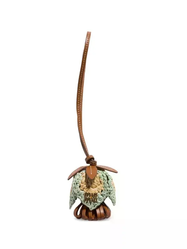Miu Miu Leather And Raffia-effect Yarn Trick - Brown