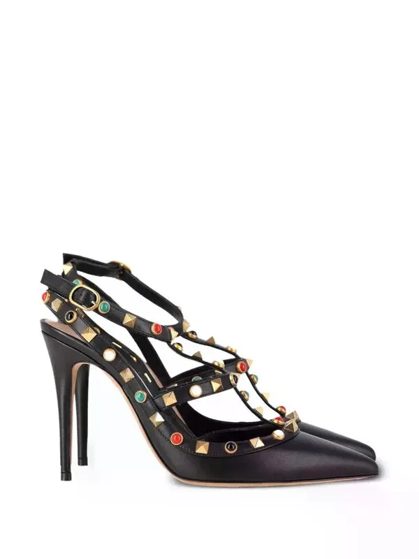 Valentino Garavani Rockstud Caged Leather Pumps - Black