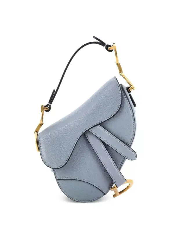 Dior Saddle Handbag Leather Micro Satchel - Blue