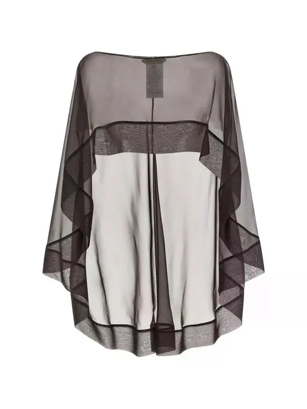 Alberta Ferretti Semi-transparent Hood Scarf - Brown